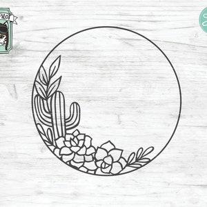 Cactus Frames SVG, Cactus SVG File, Cactus Monogram Svg, Cactus Border ...