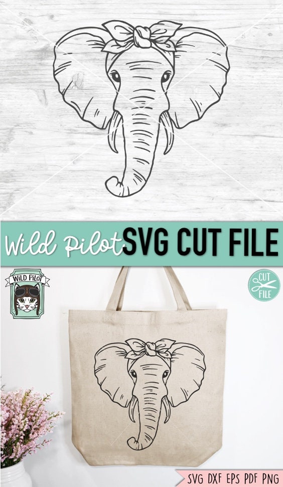 Elephant Bandana SVG, Elephant SVG File, Elephant Cut File, Elephant ...