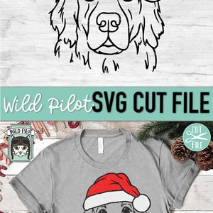 Dog Santa Hat Svg File, Christmas Dog Svg, Golden Retriever Svg ...