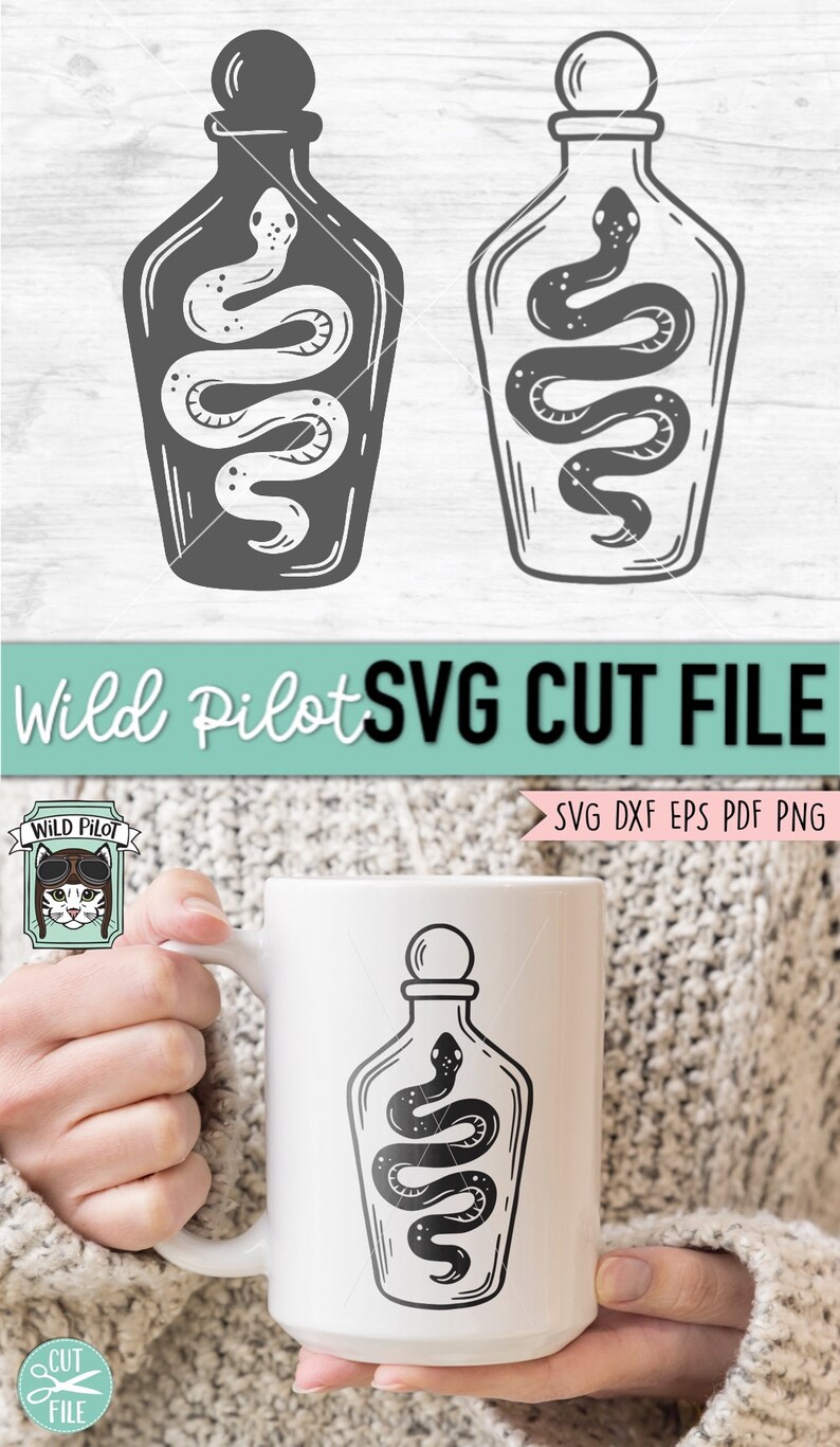 Snake SVG Potion Bottle SVG Animal Svg Snake Clipart - Etsy