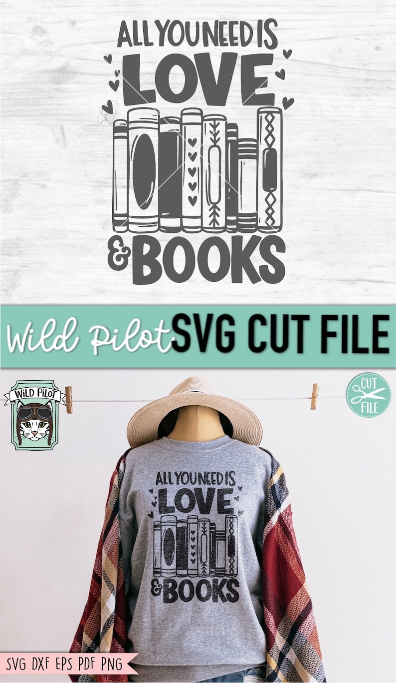 Book Lover SVG Valentines Day Books SVG Reading SVG All You - Etsy