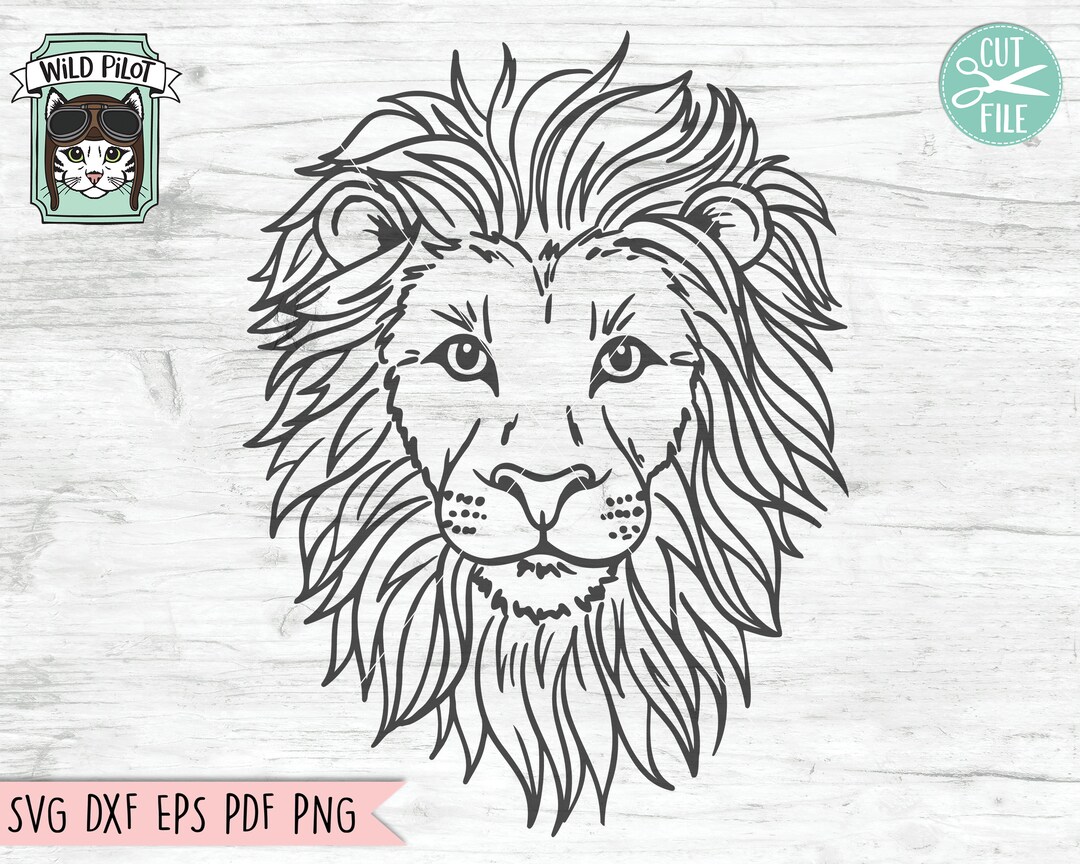 Lion Svg File, Lion Cut File, Animal Face Svg File, Cute Lion Svg, Lion ...