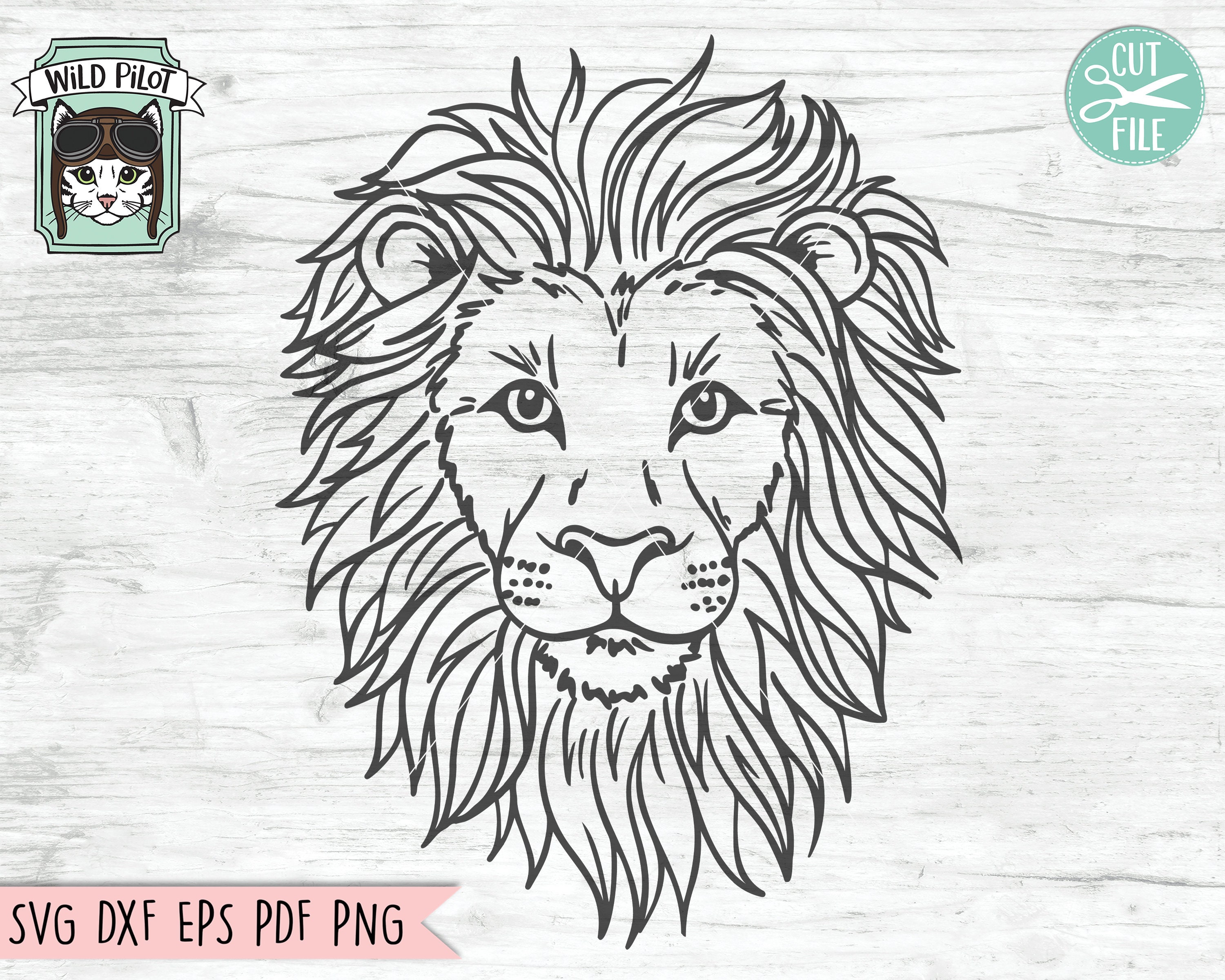 Lion Svg File Lion Cut File Animal Face Svg File Cute Lion - Etsy