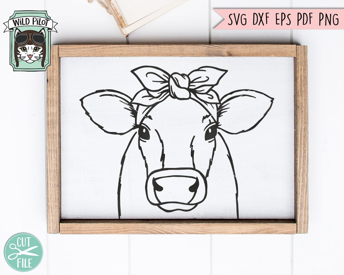 Cow Bandana SVG, Cow SVG File, Cow Cut File, Cow With Bandana, Bandana ...