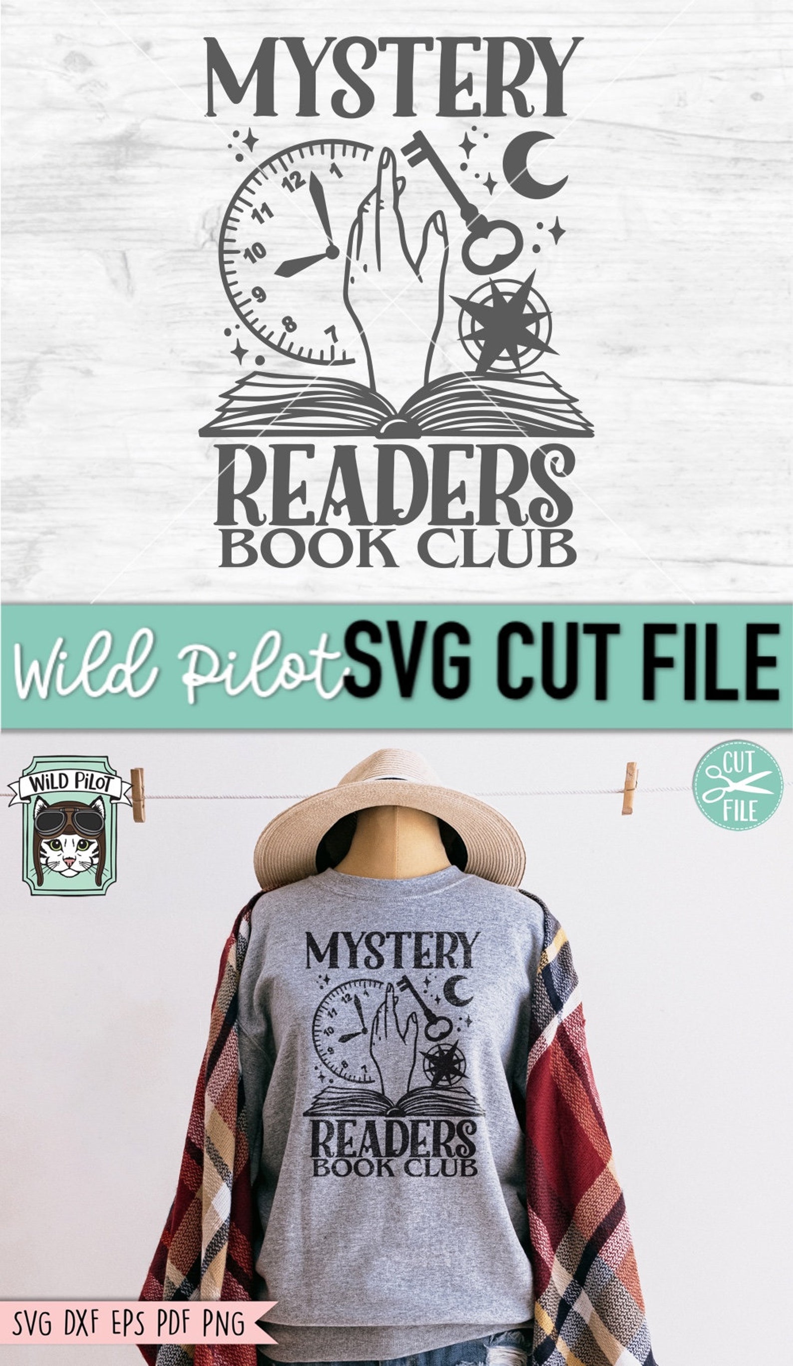 Mystery Readers Book Club SVG, Books SVG, Reading Svg, Mystical Svg ...