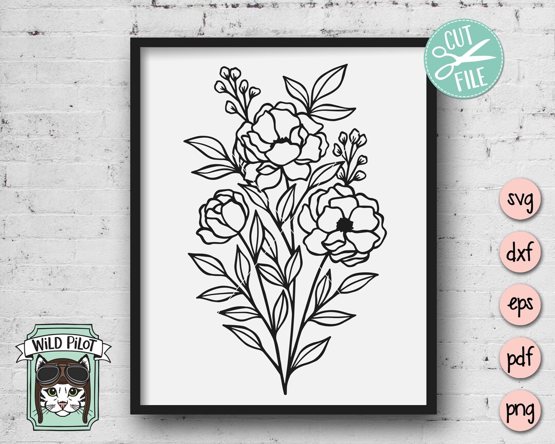 Flower SVG Files, Bouquet SVG File, Bouquet of Flowers SVG, Flower Cut ...