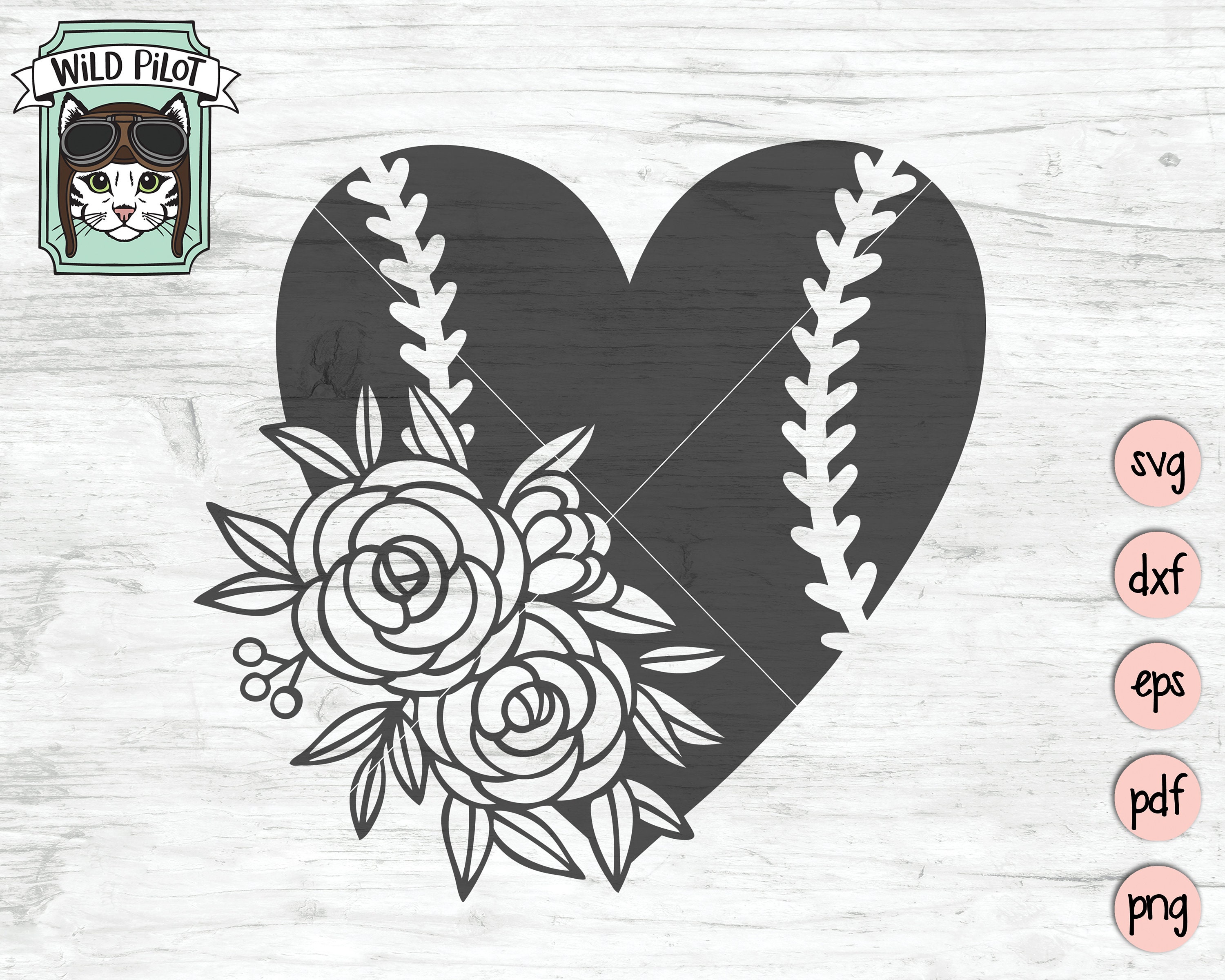 Baseball SVG File Softball Svg Floral Baseball Svg Baseball - Etsy