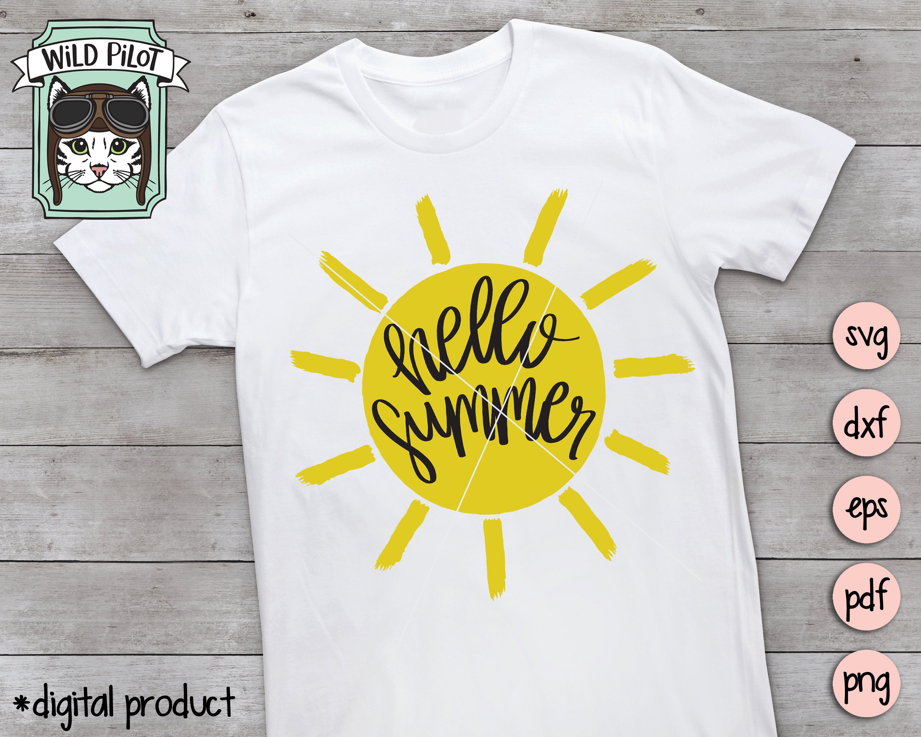 Hello Summer SVG, Hello Summer SVG File, Summer Vacation Cut File, Sun ...