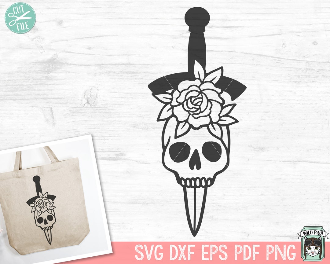 Sword SVG, Flower Sword SVG, Floral Sword SVG, Skull Sword Svg, Tattoo ...