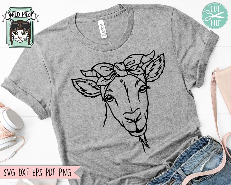 Goat Bandana SVG, Goat SVG File, Goat Cut File, Goat With Bandana ...