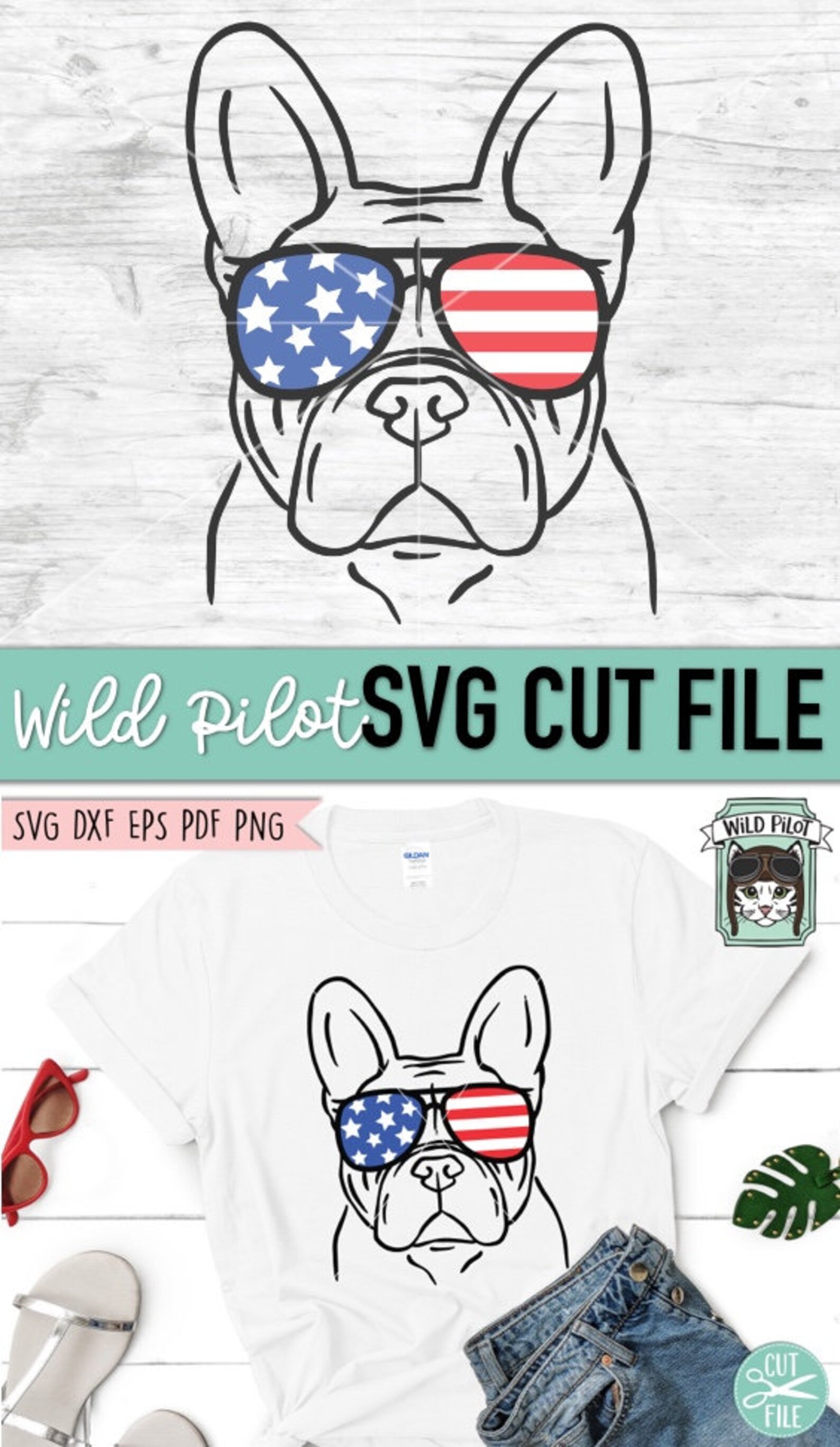 French Bulldog SVG, Fourth of July Dog Svg File, July 4th Frenchie Svg ...