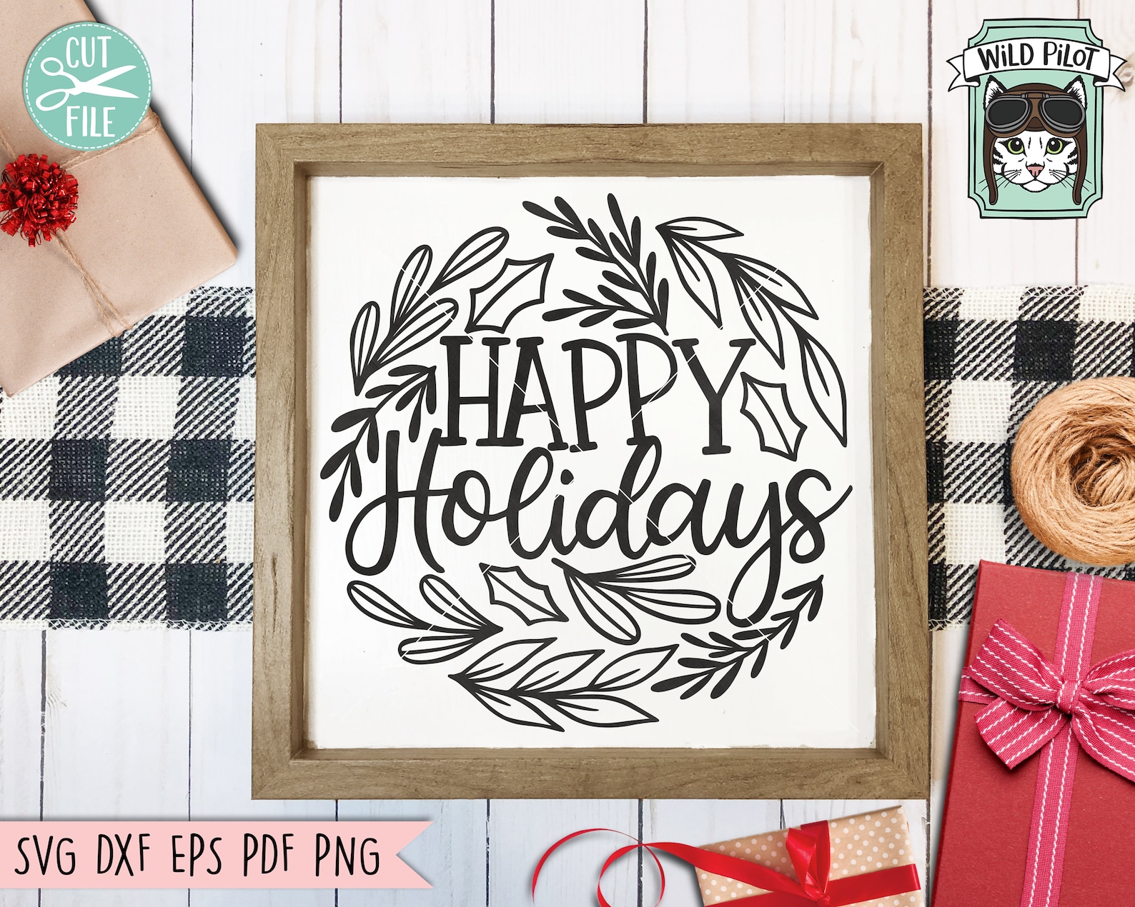 Happy Holidays Sign SVG File Happy Holidays Cut File | Etsy