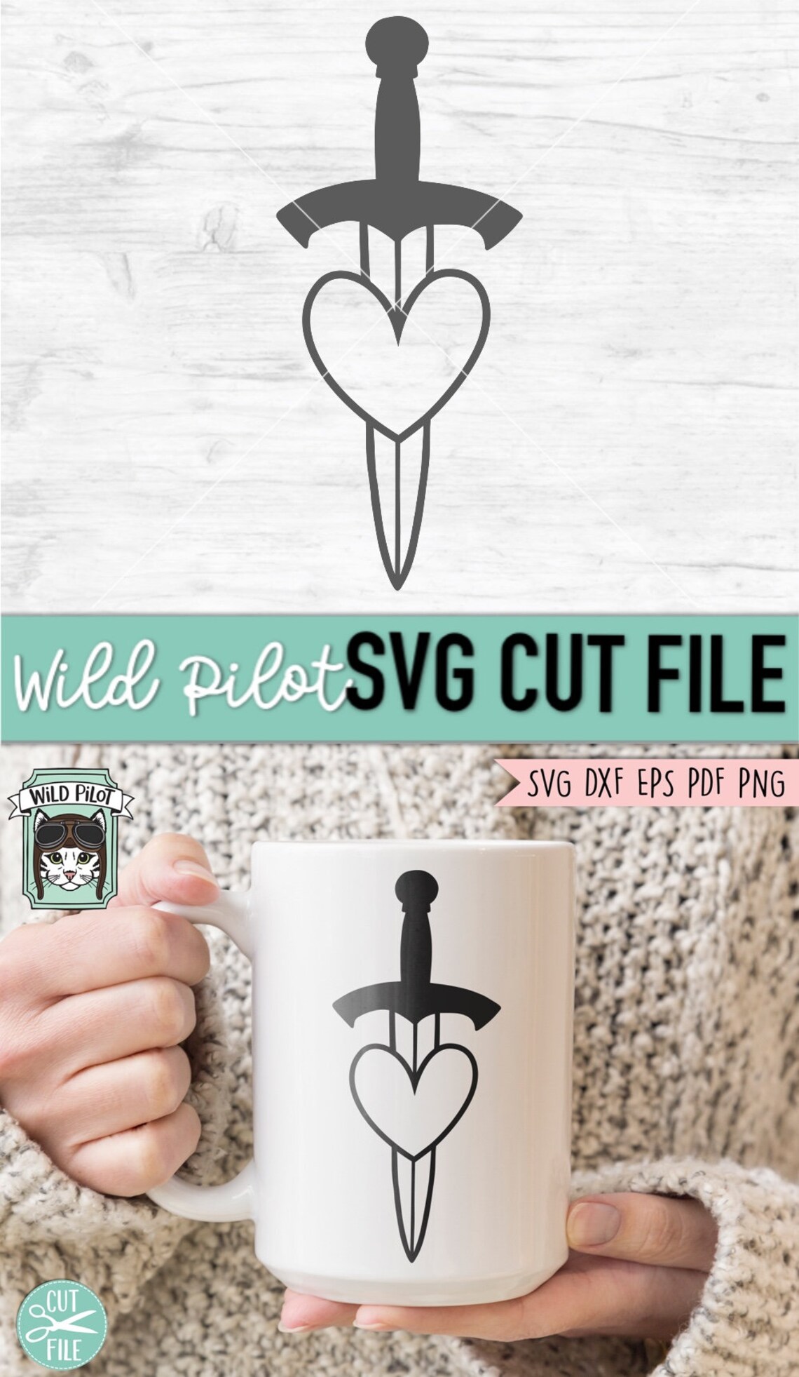 Sword SVG Heart Sword SVG Valentines Day SVG Tattoo Svg - Etsy