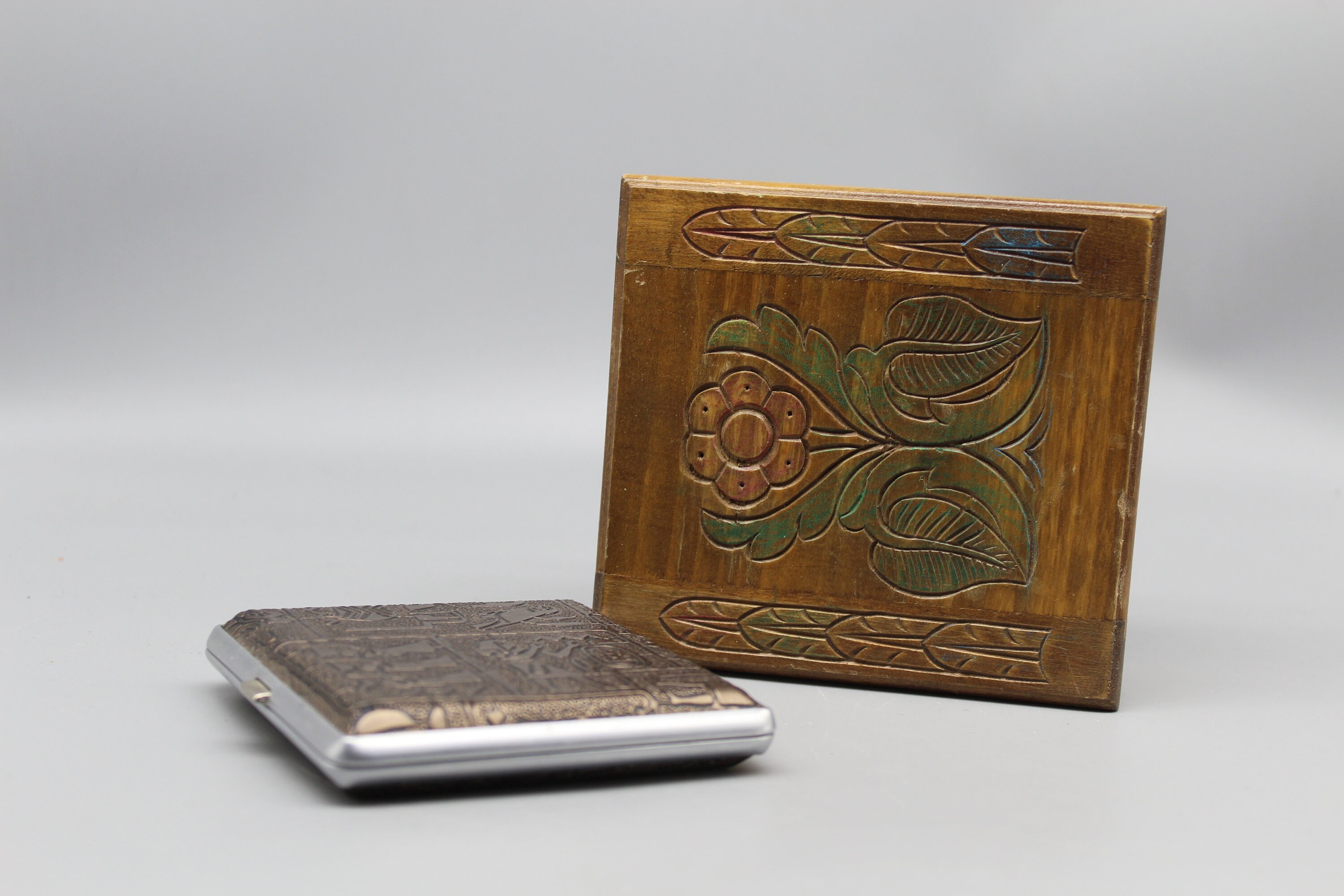 Snuff Box and Cigarette Box Set. Cigarette Box.cigarette Dispenser.hand ...