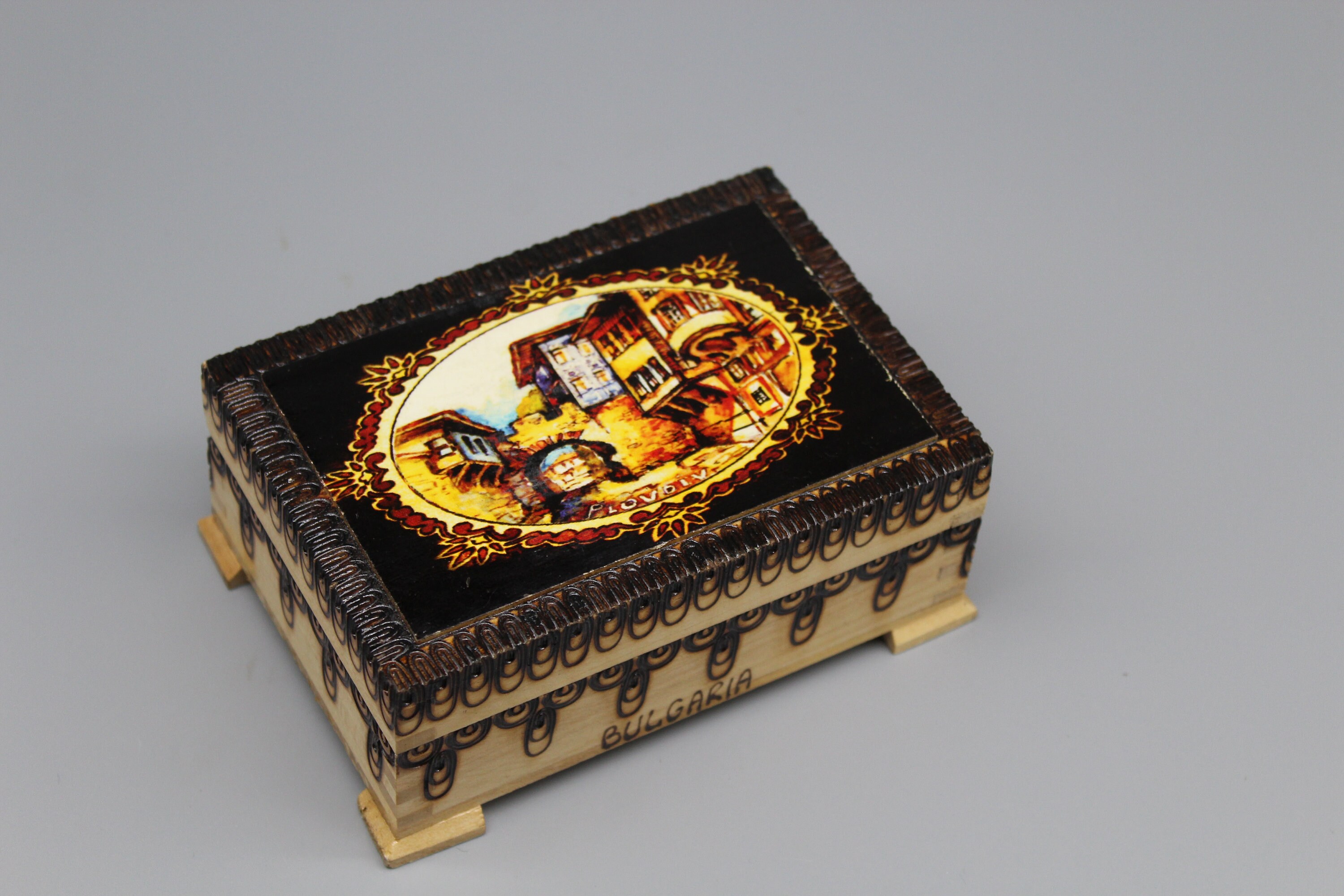 Hand Painted Box Wooden Box Vintage Keepsake Box Wooden Jewelry Box ...