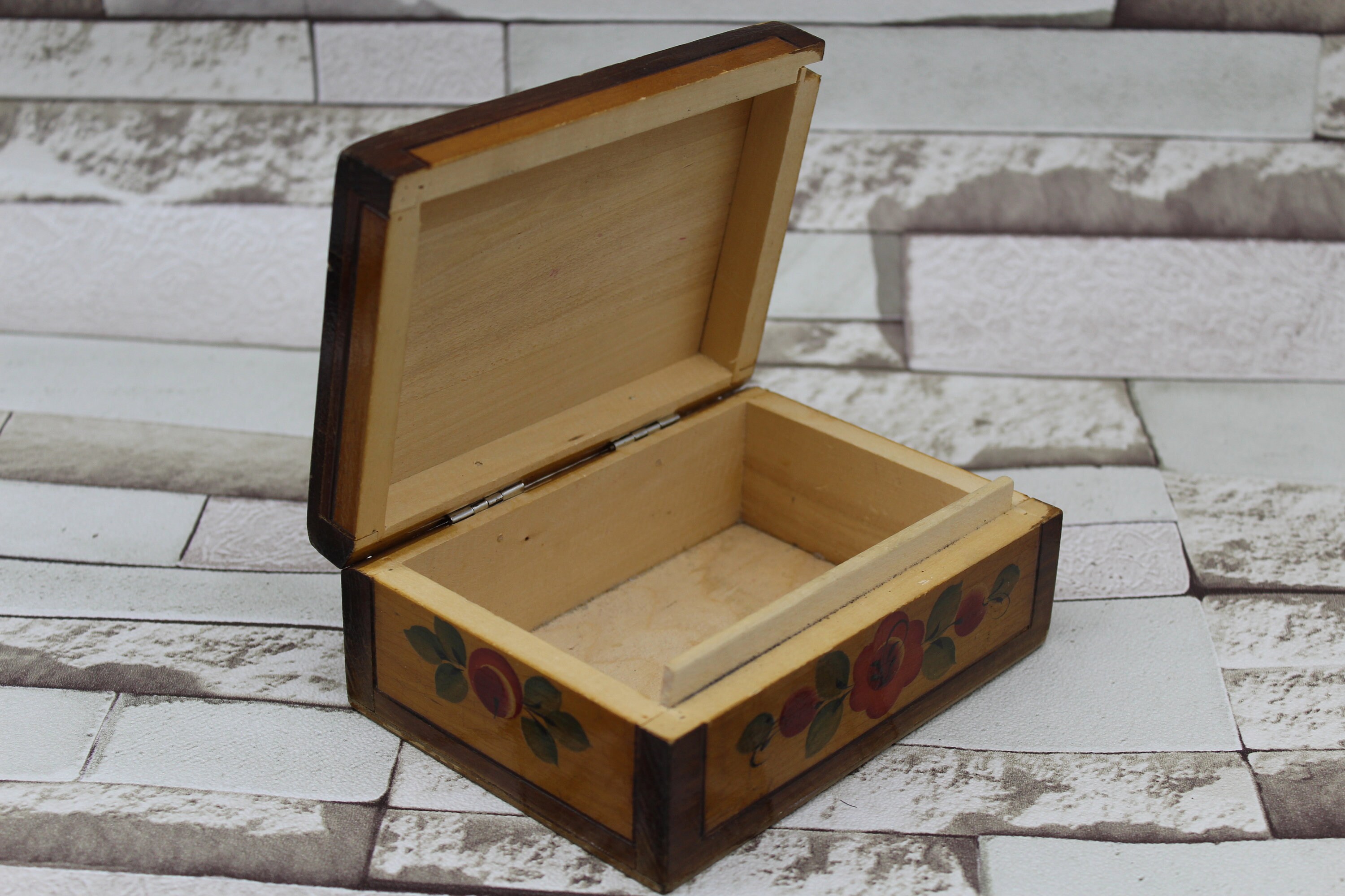 Hand Painted Box Wooden Box Vintage Keepsake Box Wooden - Etsy