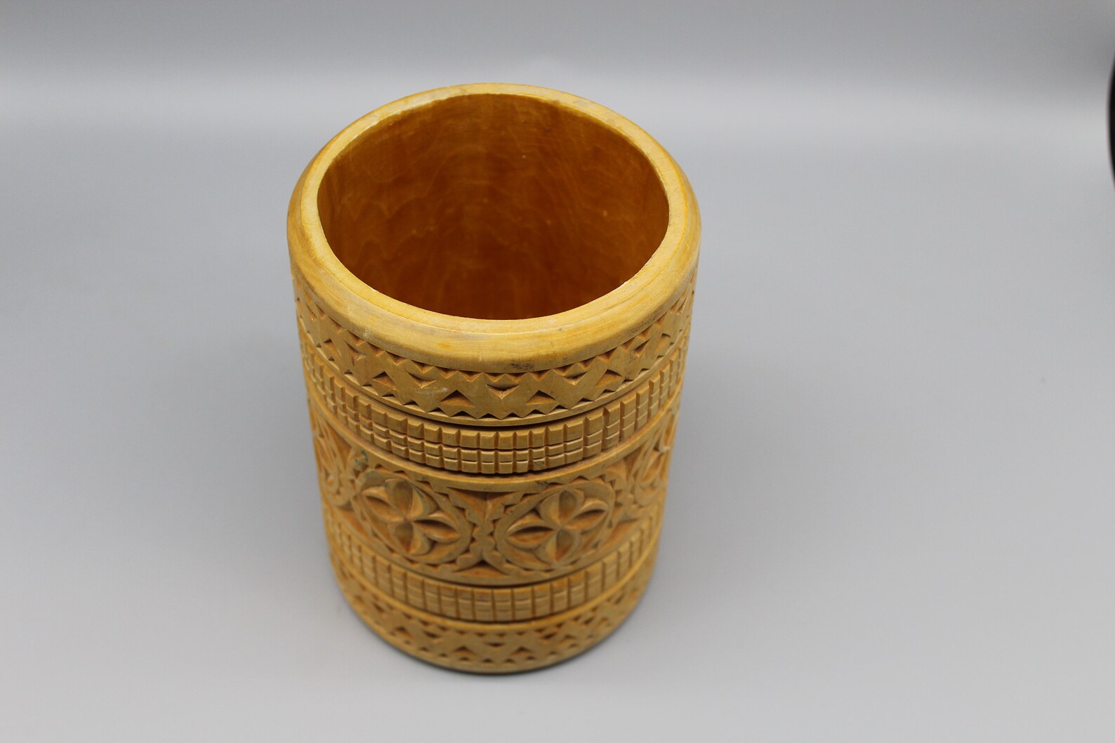 Large Wooden Decorative Cup.carving. Vintage Wooden Cup.handmade Cup ...