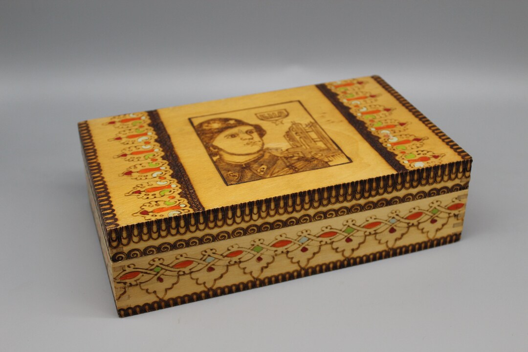 Hand Painted Box Wooden Box Vintage Keepsake Box Soldier's Box Wooden ...