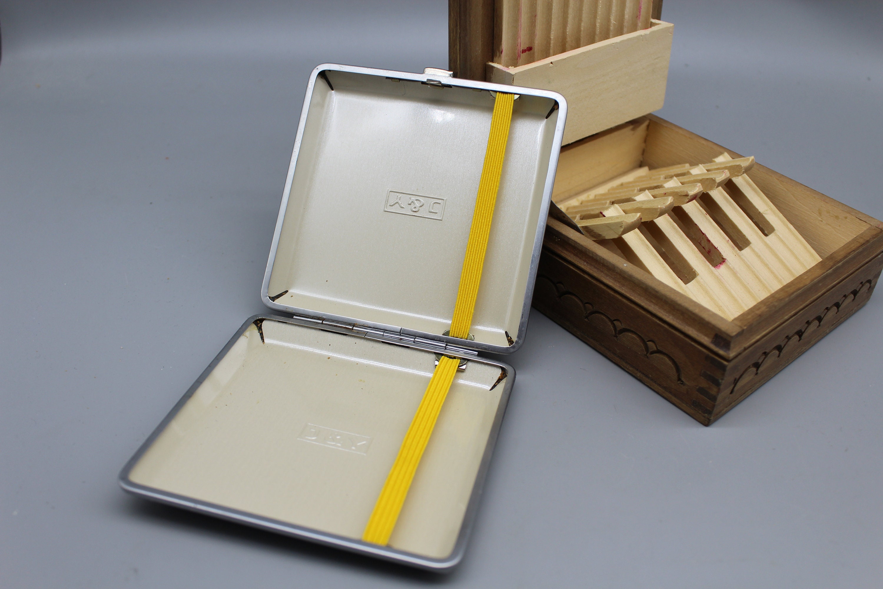 Snuff Box and Cigarette Box Set. Cigarette Box.cigarette Dispenser.hand ...