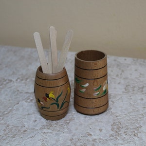 Wooden Decorative Cups. Hand Painted Cups. Vintage Wooden Cups.handmade ...
