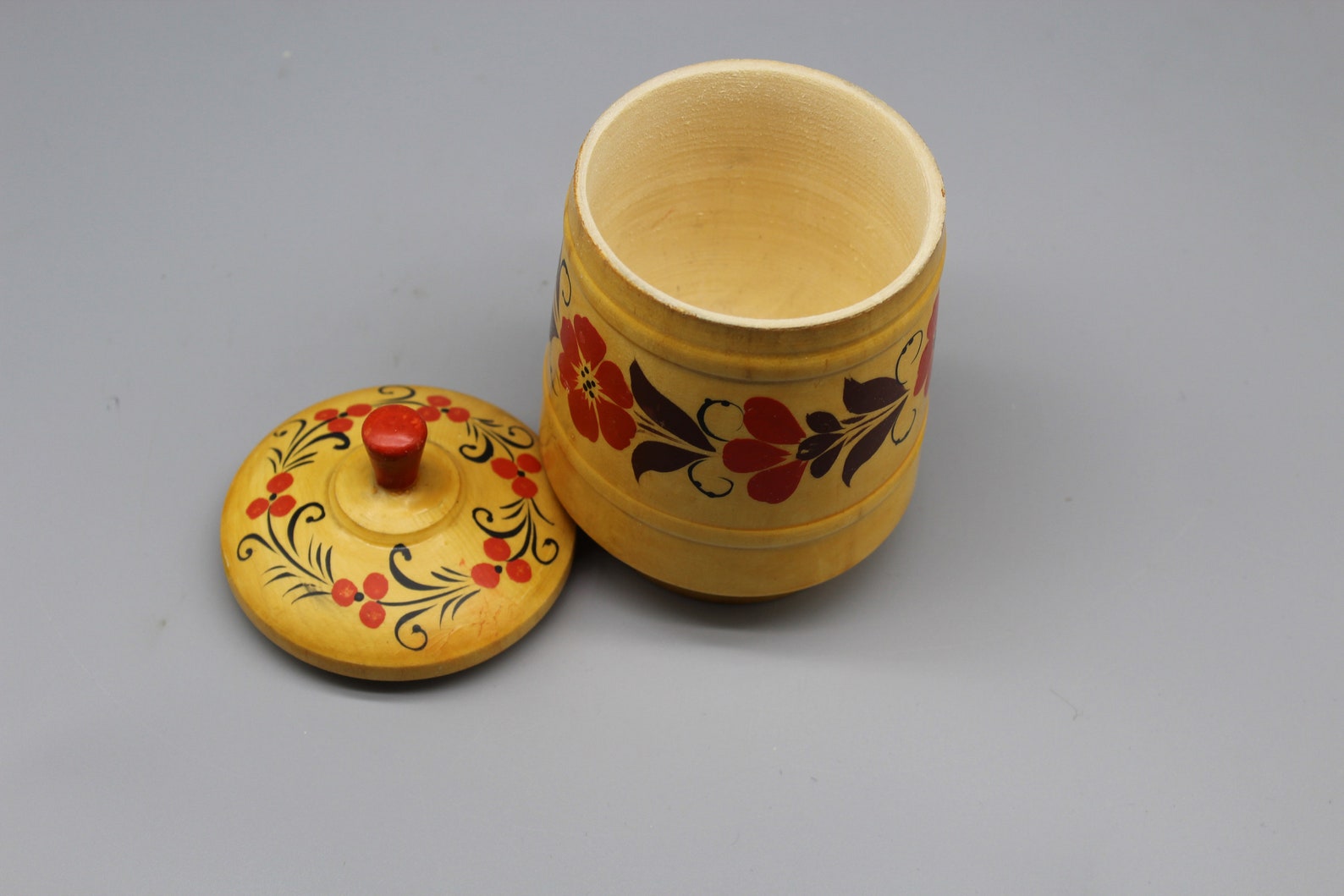 Russian Khokhloma.hand Painted Box-wooden Box-vintage Keepsake Box ...