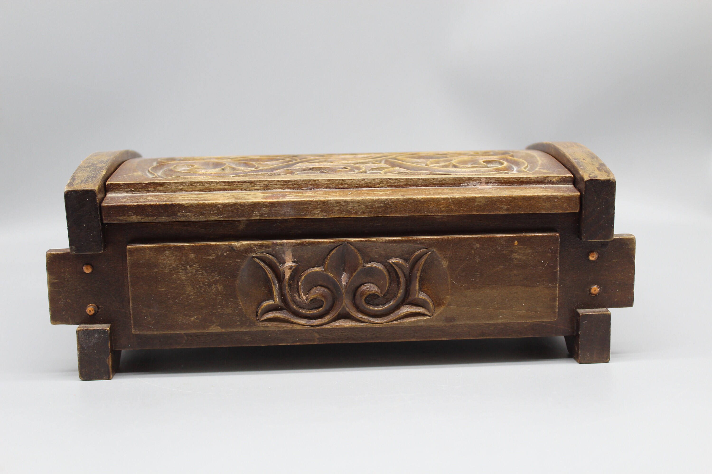 Hand-engraved Wooden Box Vintage Keepsake Box Wooden - Etsy