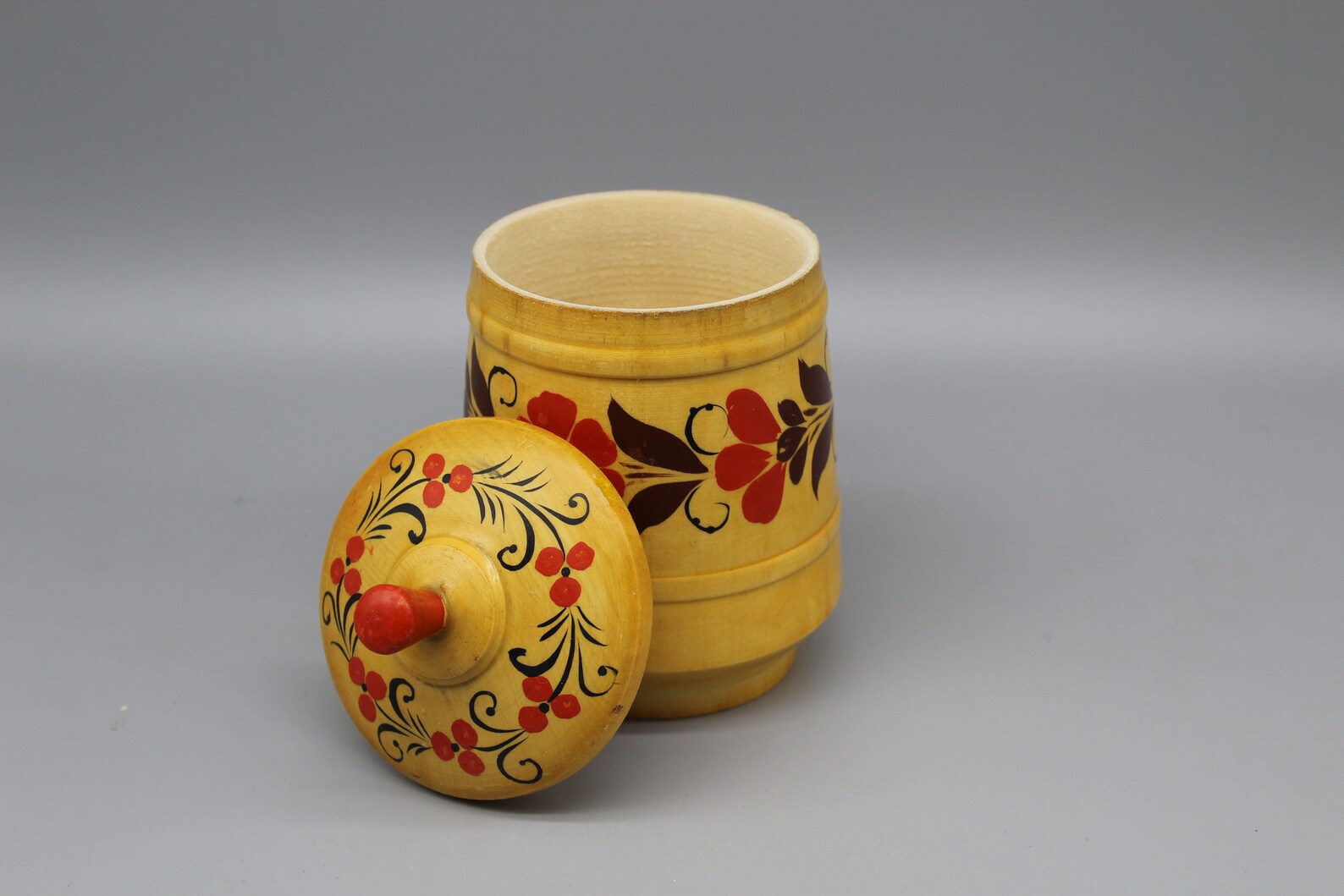 Russian Khokhloma.hand Painted Box-wooden Box-vintage Keepsake Box ...