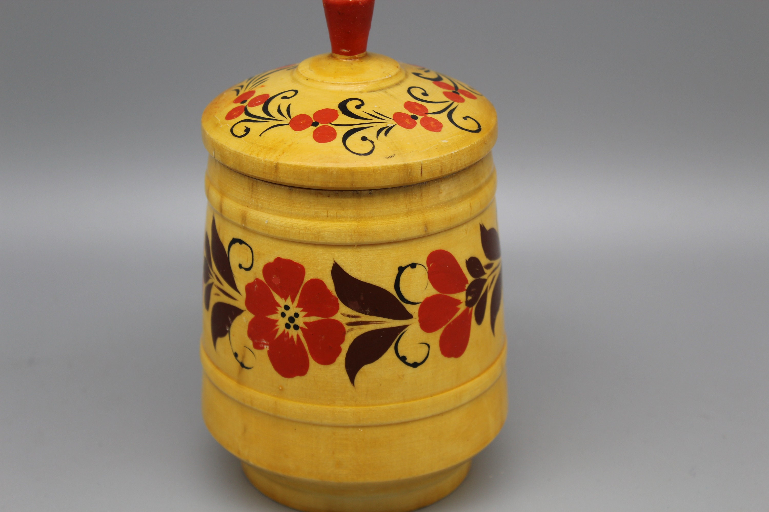 Russian Khokhloma.hand Painted Box-wooden Box-vintage Keepsake Box ...