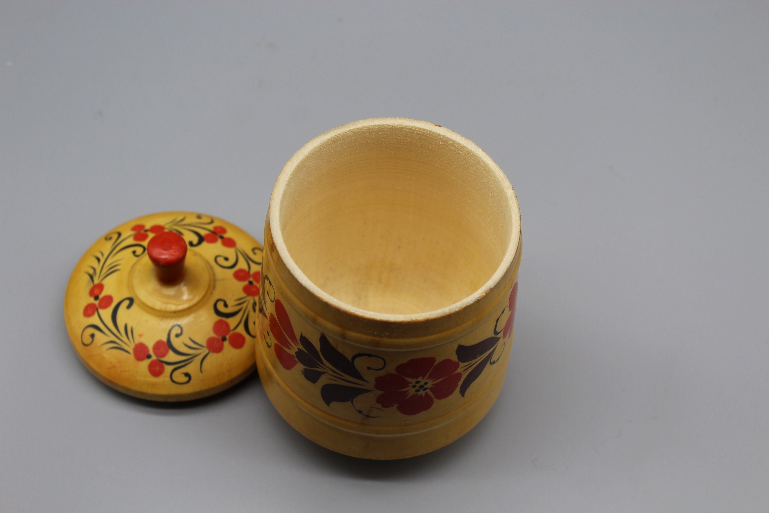 Russian Khokhloma.hand Painted Box-wooden Box-vintage Keepsake Box ...