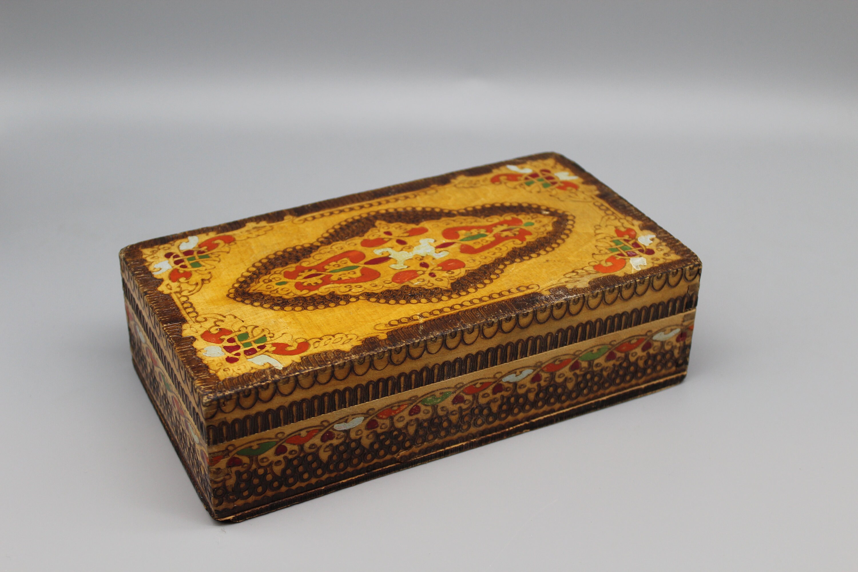 Hand Painted Box Wooden Box Vintage Keepsake Box Wooden Jewelry Box ...