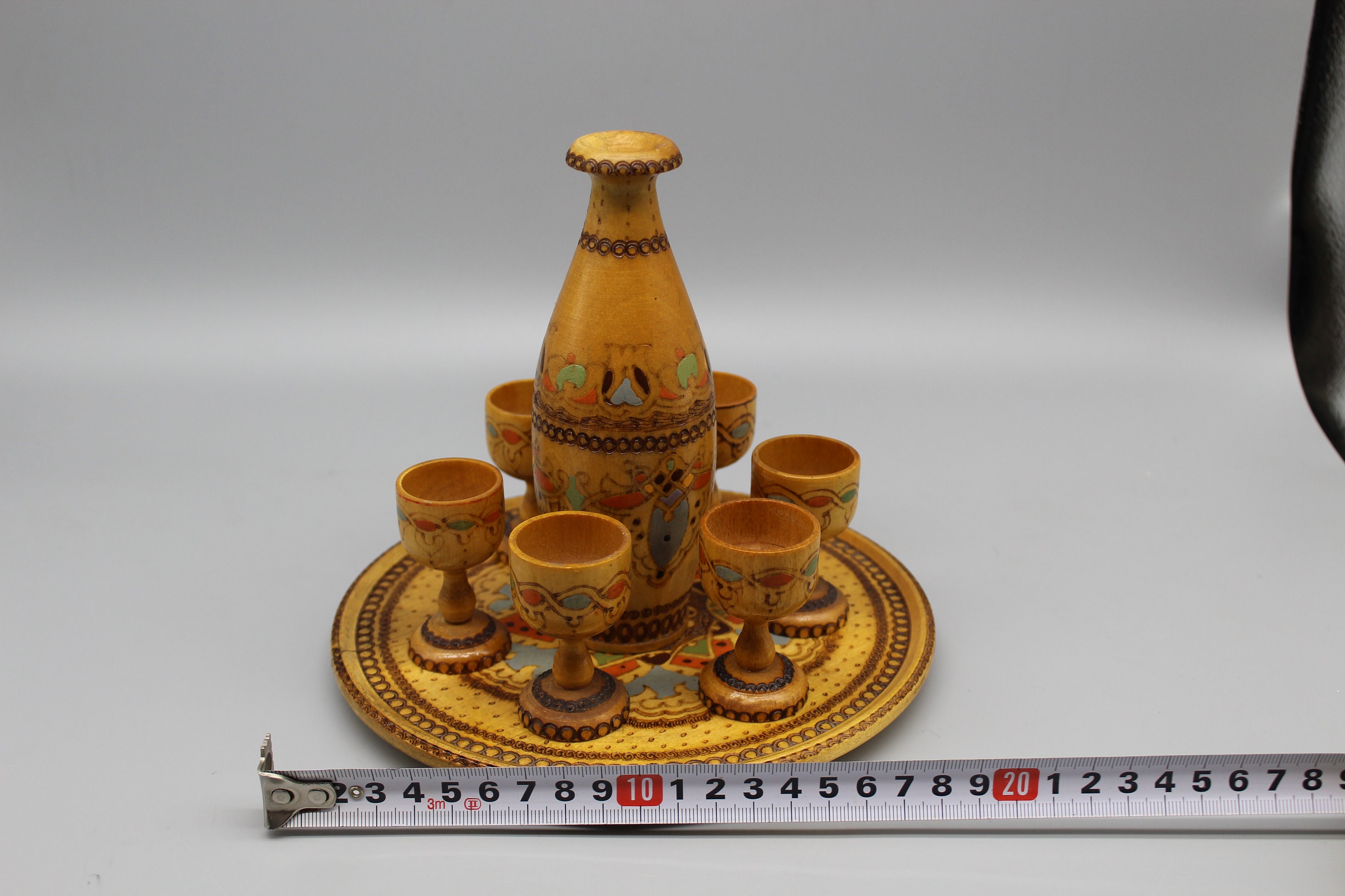 Decorative Figures. Set of 8 Wooden Figures. Wooden Souvenir. Hand ...