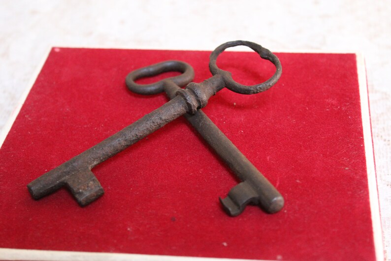 2 Large Door Keys.vintage Metal Keys.steel Castings Keys.antique Keys ...