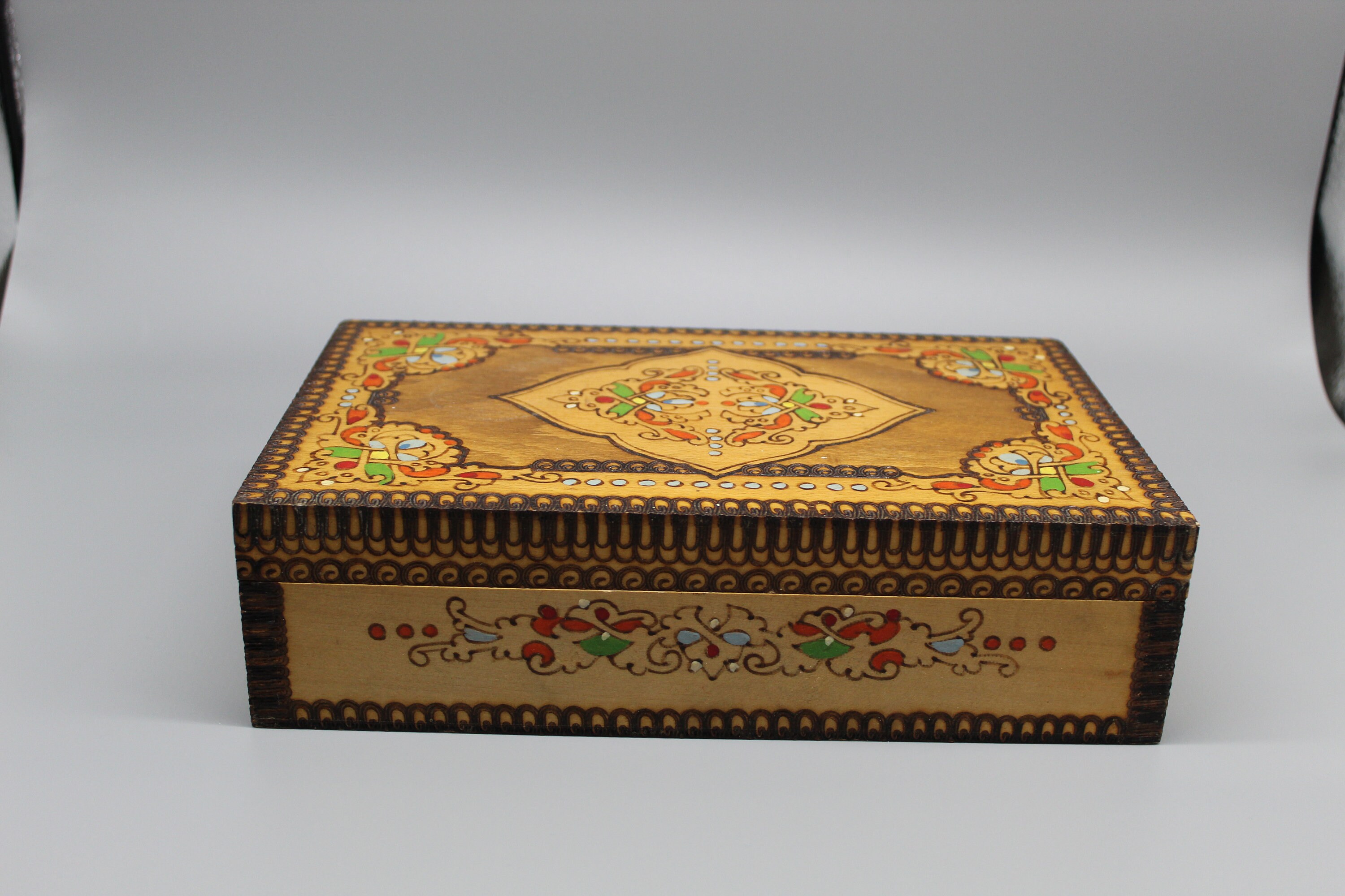 Hand Painted Box Wooden Box Vintage Keepsake Box Wooden Jewelry Box ...