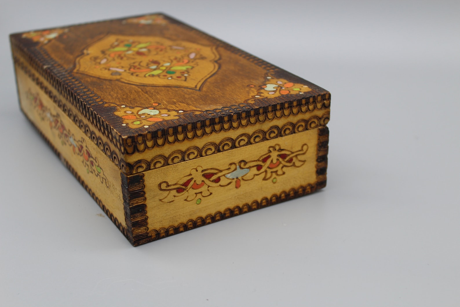 Hand Painted Box Wooden Box Vintage Keepsake Box Wooden Jewelry Box ...