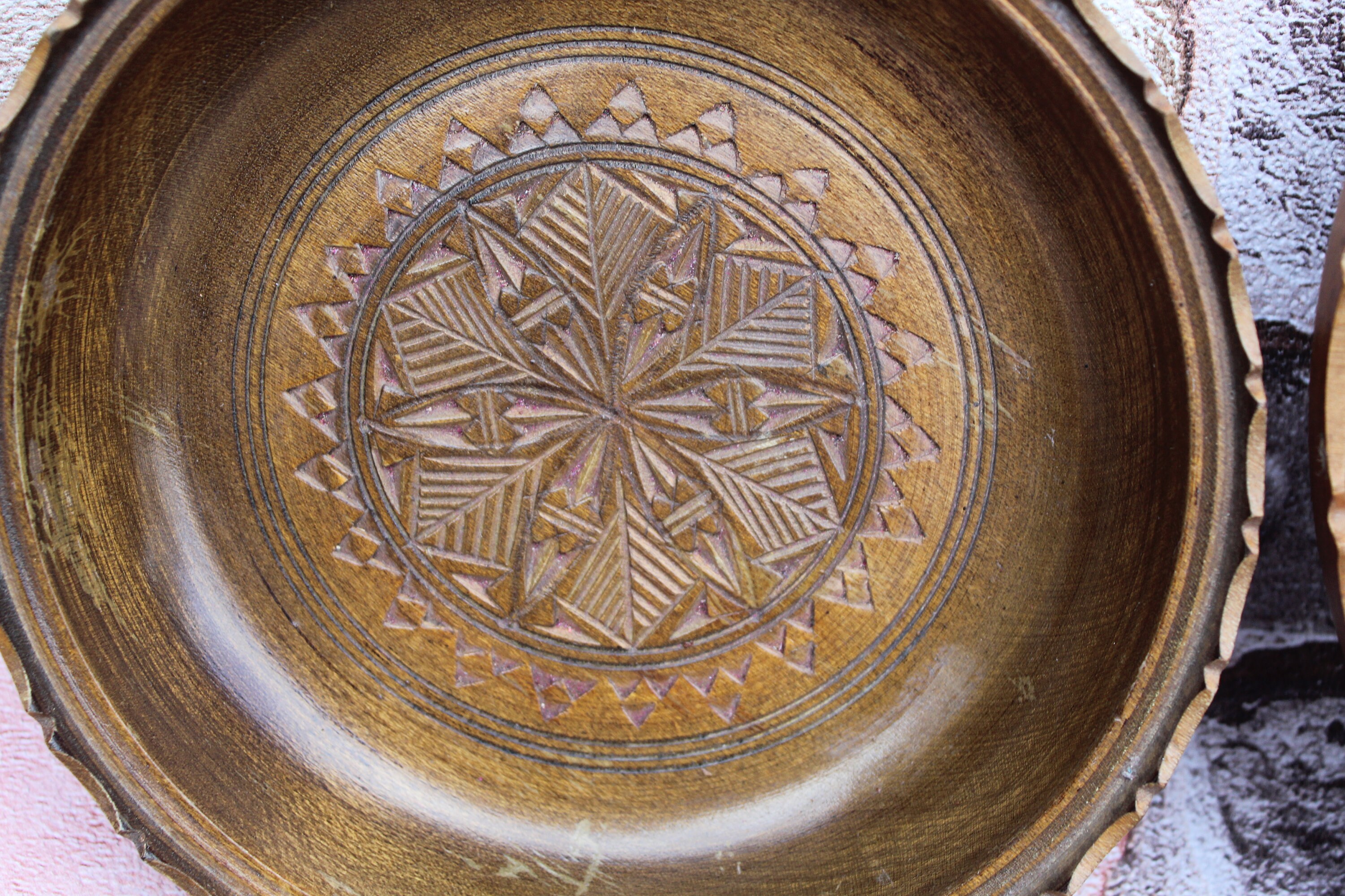 Set of Two Decorative Wooden Plates. Wood-carved Plates. Wall - Etsy