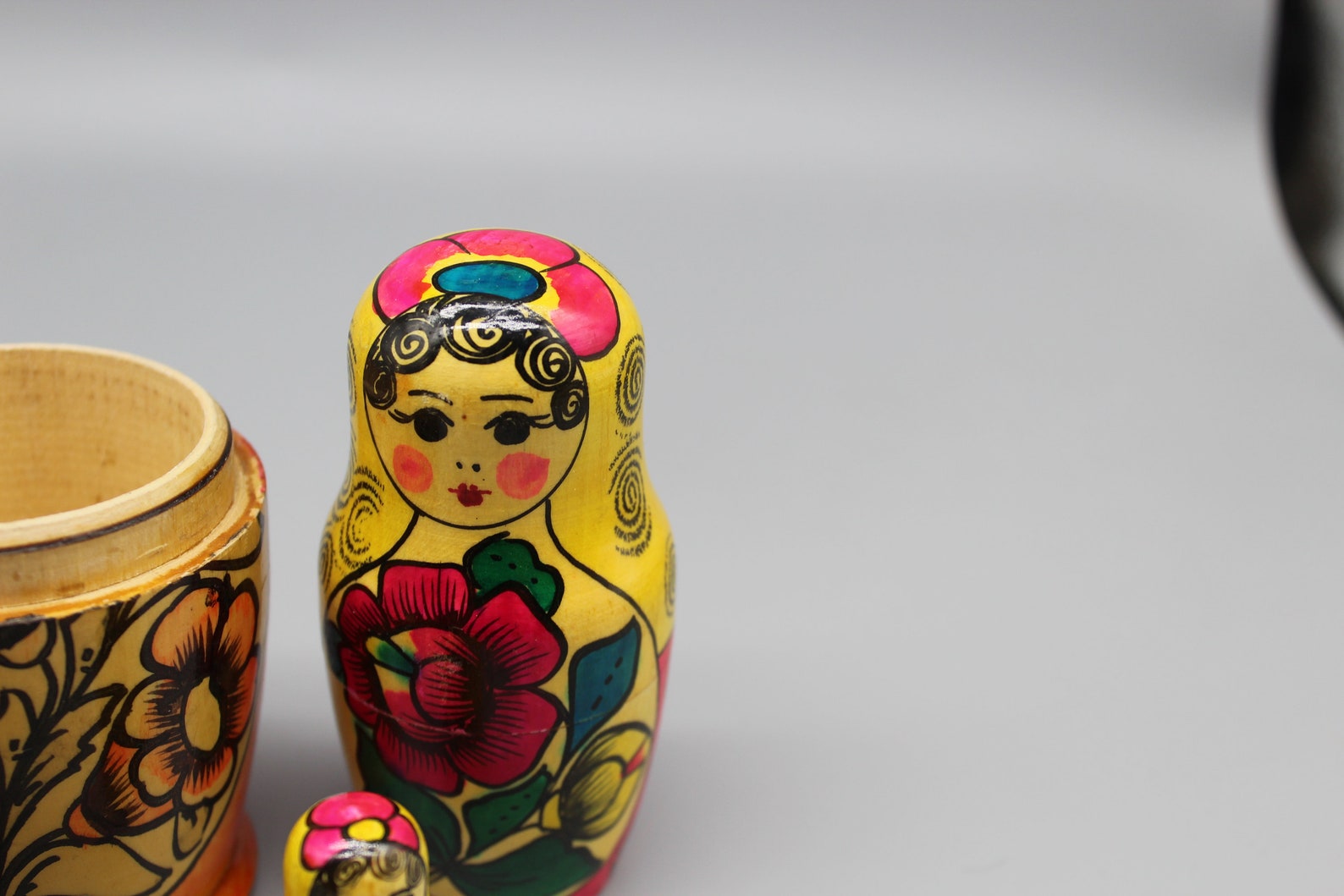 Set of Wooden Nesting Dolls Hand Painted Russian Matryoshka.vintage ...