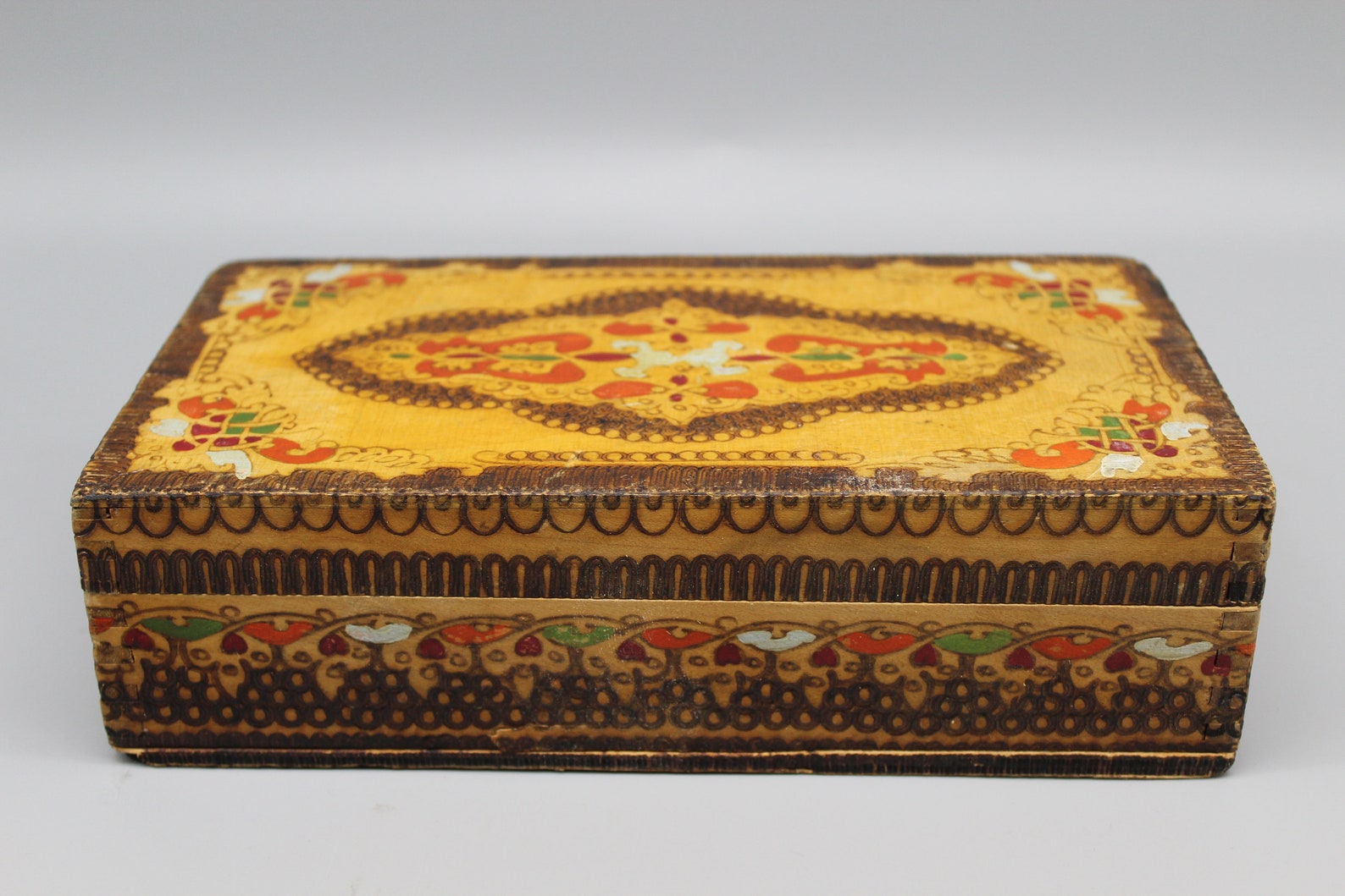 Hand Painted Box Wooden Box Vintage Keepsake Box Wooden Jewelry Box ...