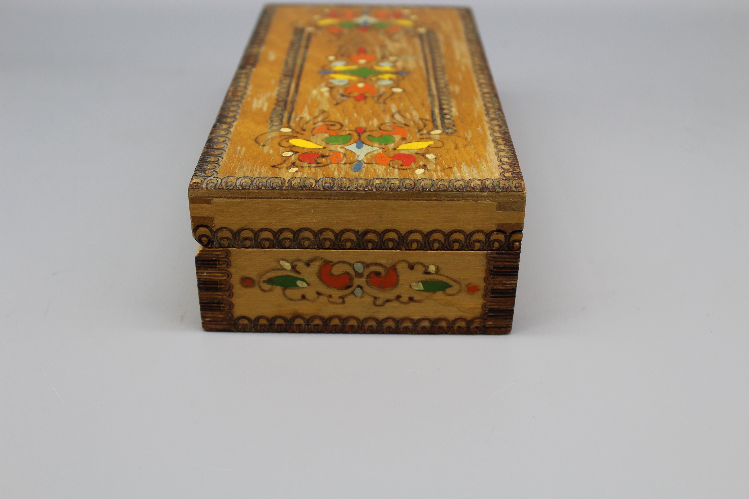 Hand Painted Box Wooden Box Vintage Keepsake Box Wooden Jewelry Box ...