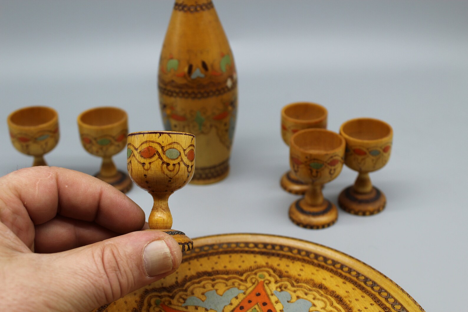 Decorative Figures. Set of 8 Wooden Figures. Wooden Souvenir. Hand ...