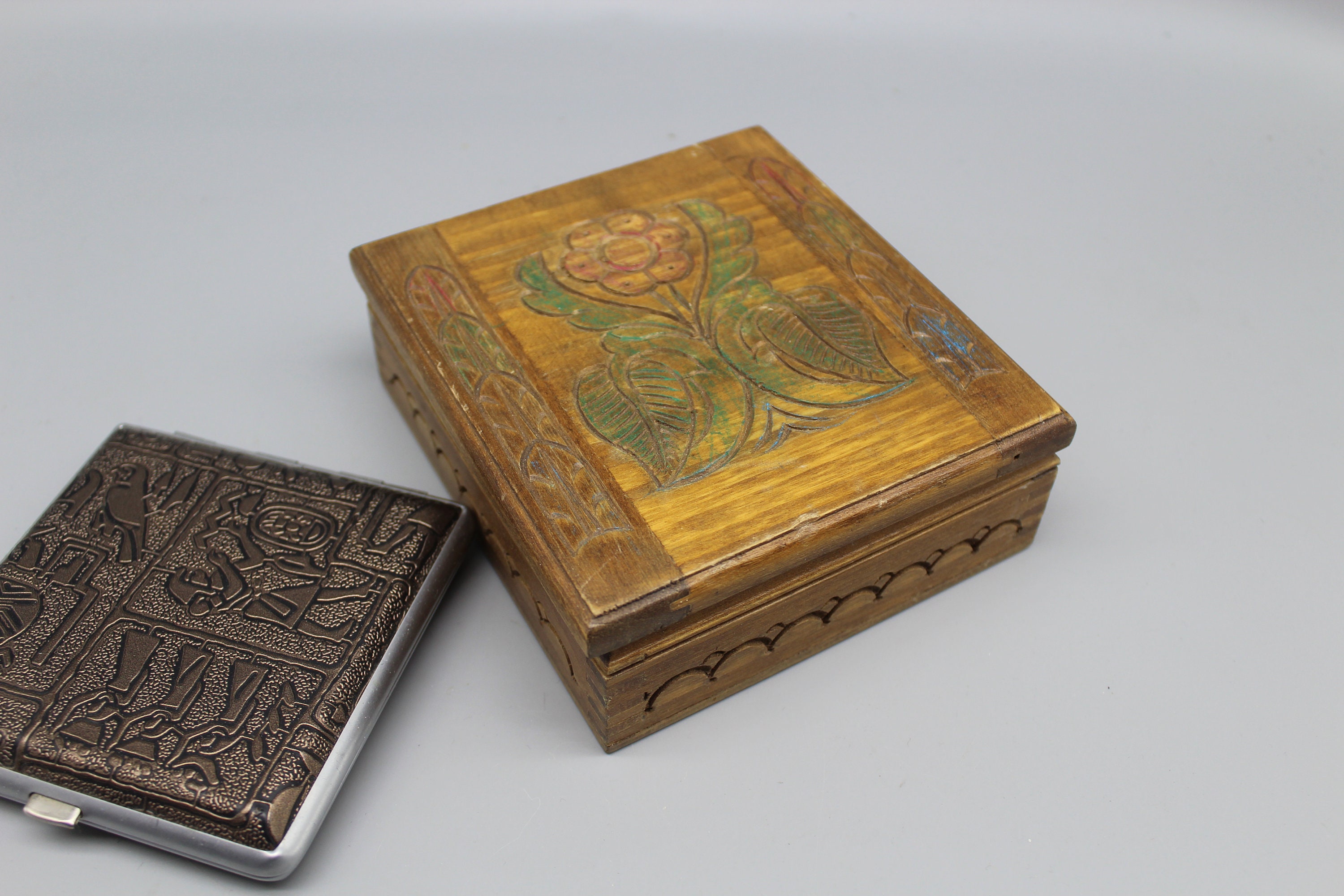 Snuff Box and Cigarette Box Set. Cigarette Box.cigarette Dispenser.hand ...