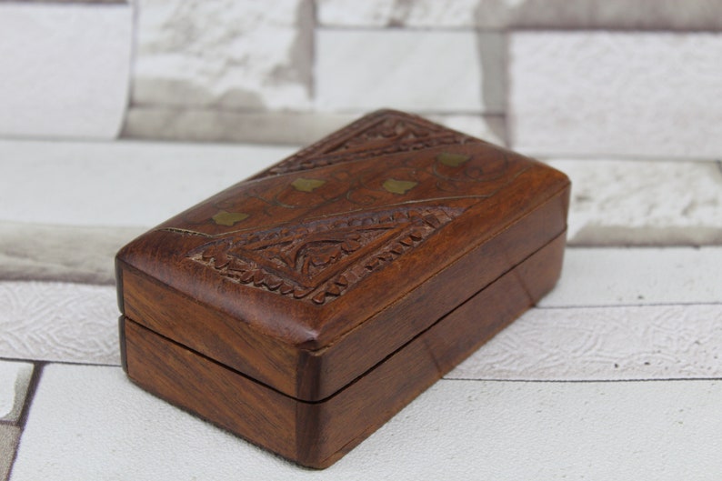 Hand-engraved Wooden Box Vintage Keepsake Box Wooden Jewelry Box Wooden ...