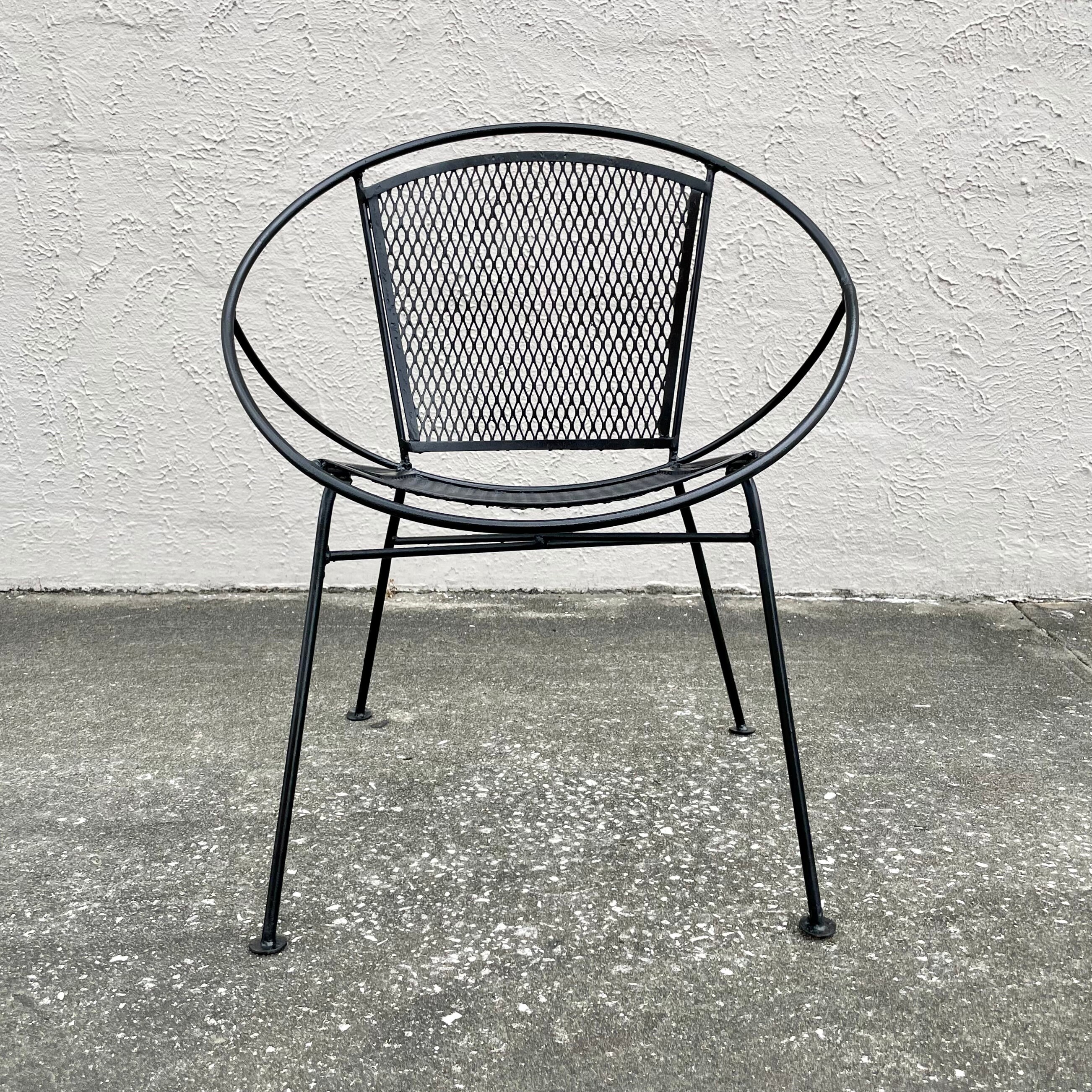 Midcentury Modern Wrought Iron Hoop Chairs - Etsy