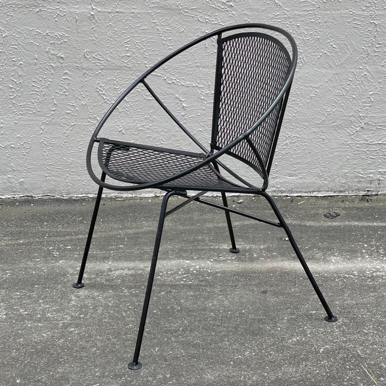 Midcentury Modern Wrought Iron Hoop Chairs - Etsy