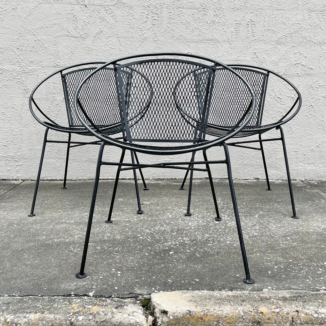 Midcentury Modern Wrought Iron Hoop Chairs - Etsy