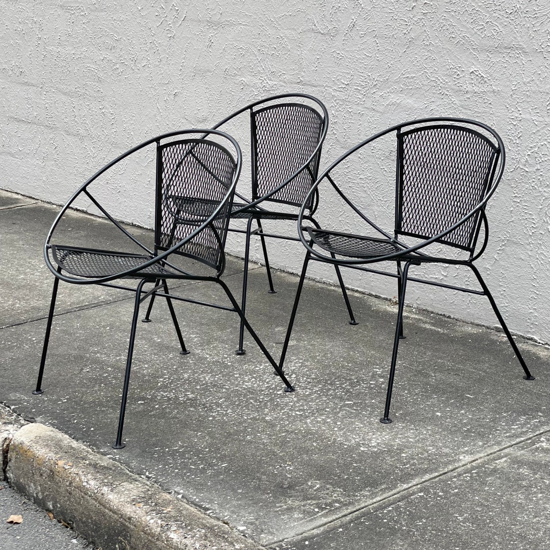 Midcentury Modern Wrought Iron Hoop Chairs - Etsy