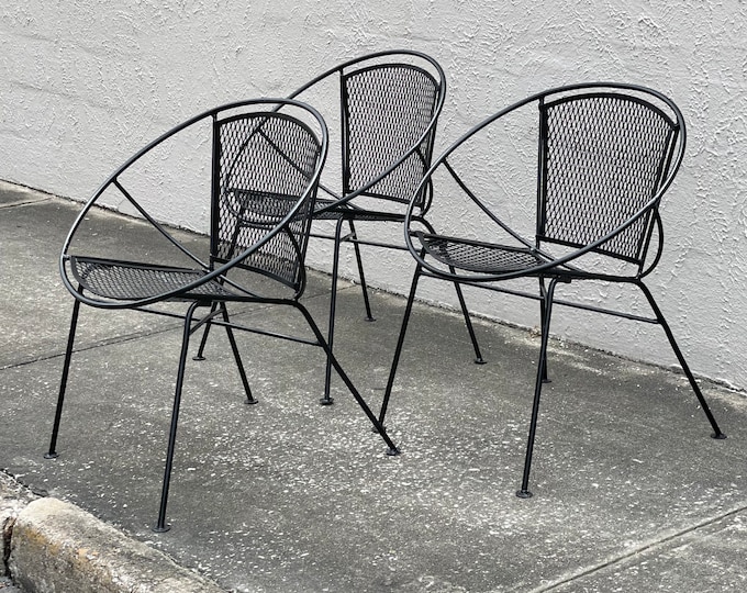 Midcentury Modern Wrought Iron Hoop Chairs - Etsy