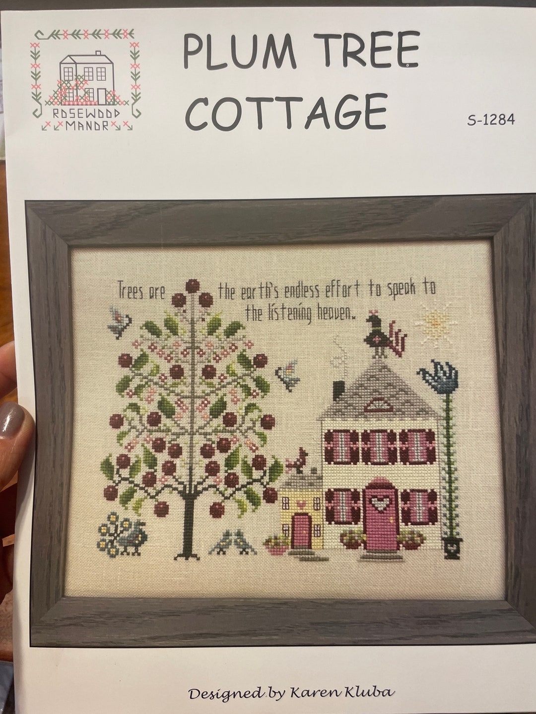 Rosewood Manor - Plum Tree Cottage Crosstitch Chart by Karen Kluba - Etsy