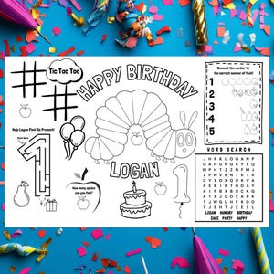Caterpillar Birthday Coloring Page | Activity Sheet| Party Favor ...