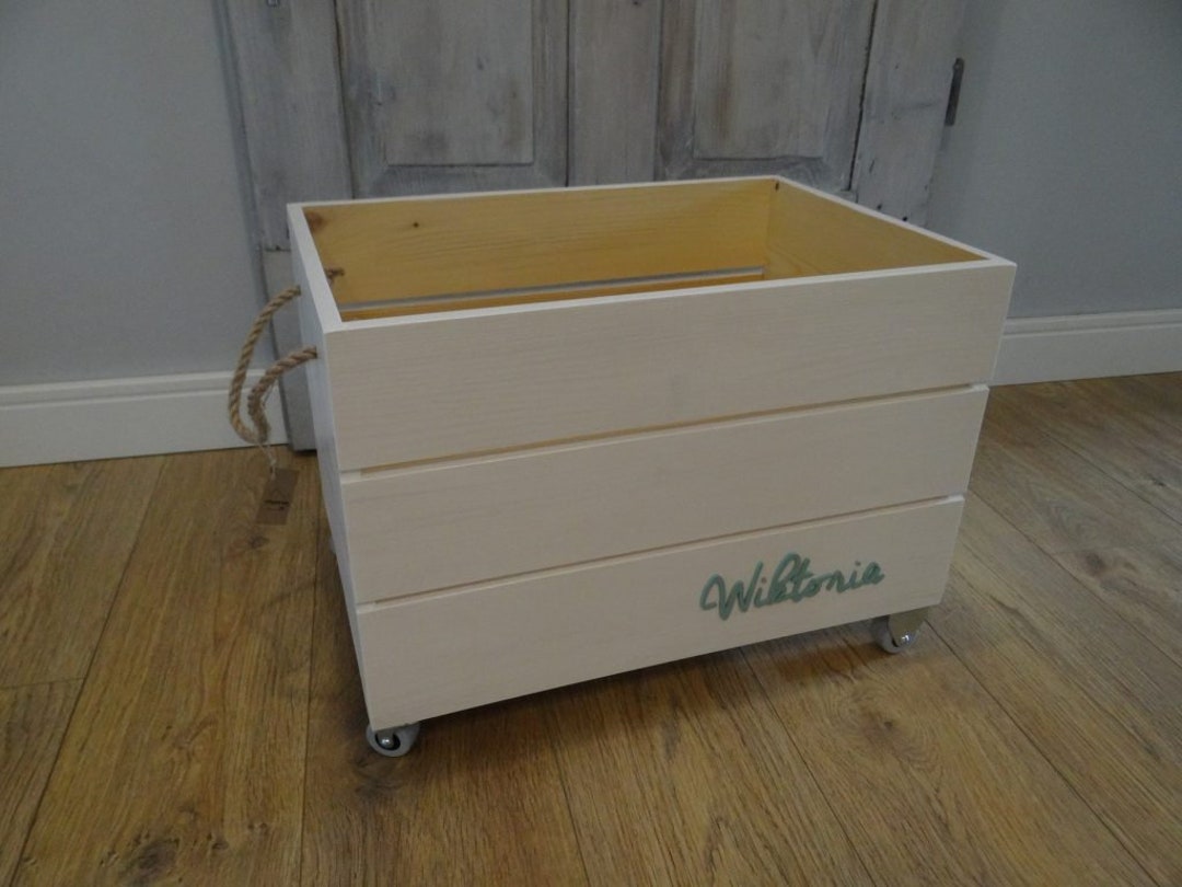Wooden Toy Box on Wheels - Etsy