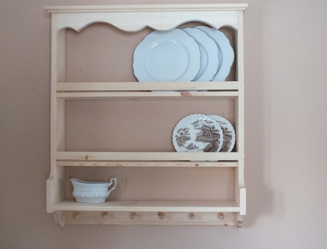 S103 Timber Plates Exposition Shelf | Cottage Wall Mounted Kitchen ...